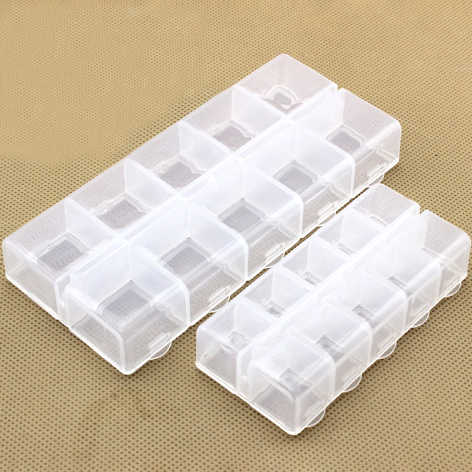 Cheers.US 2Pcs Plastic Organizer Box, 10 Compartment Organizer Clear ...
