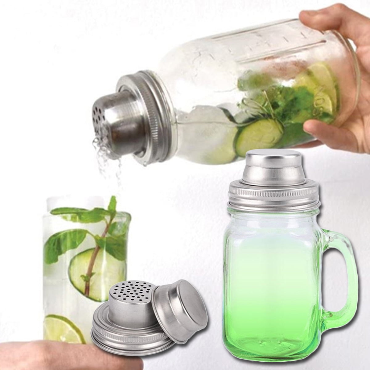 Cheers US 2Pcs/Set Mason Jar Shaker Lids for Spices,Shaker Top for ...