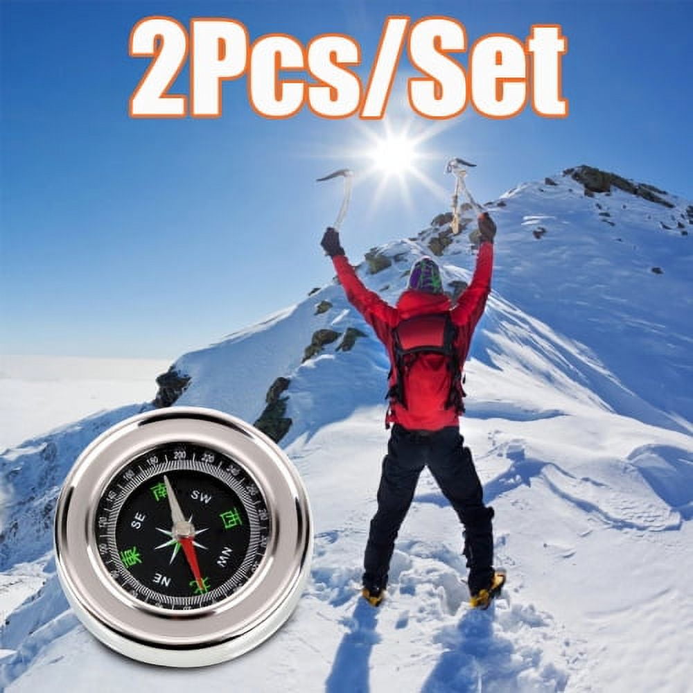 Cheers.US 2Pcs/Set Mini Survival Compass Outdoor Camping Hiking Pocket ...