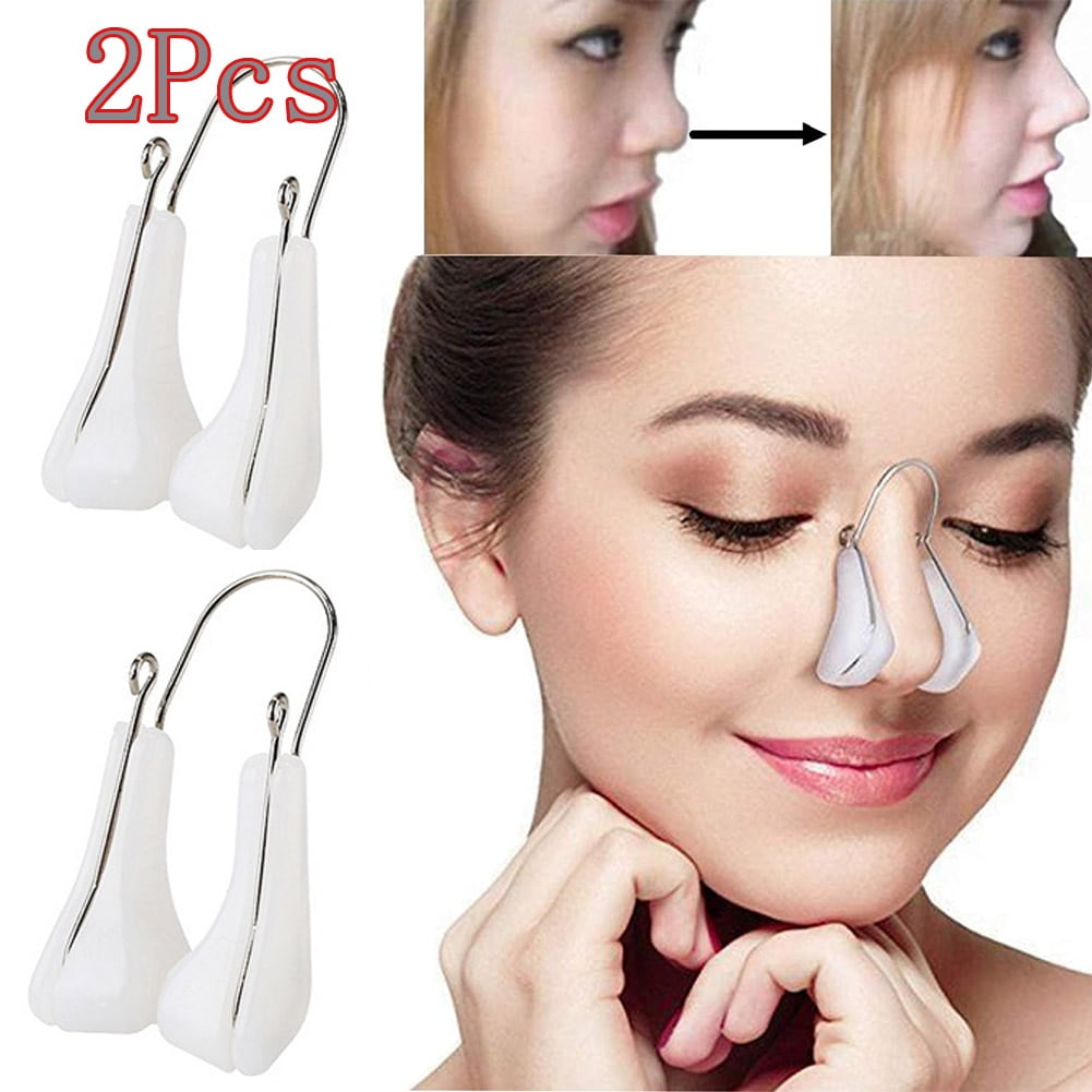 Cheers.US 2Pcs/Set Nose Shaper Clip Nose Beauty Up Lifting Silicone Pain-Free Nose Bridge ...