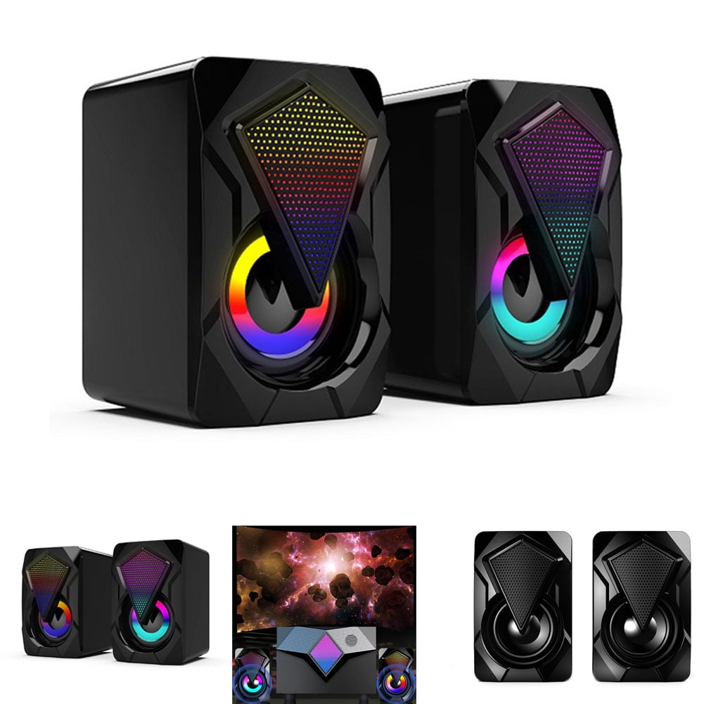 Cheers.US 2Pcs X2 Multi-Media RGB Colorful Computer Speakers for Gaming ...
