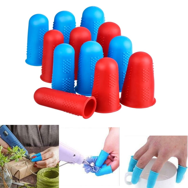 Cheers.US 3/5/12Pcs Silicone Finger Protector Sleeve Cover Anti-cut ...