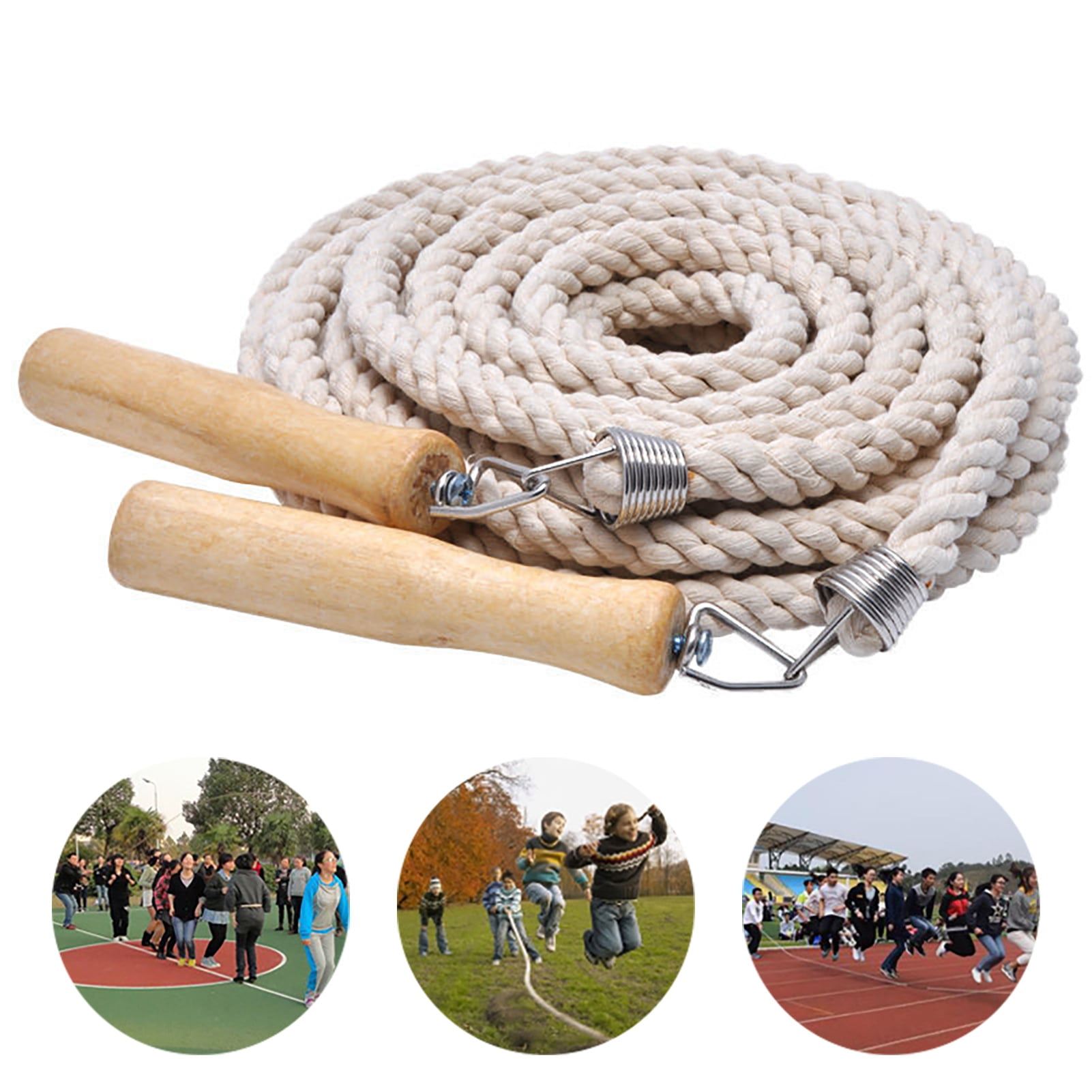 Cheers.US Cotton Jump Rope with Wooden Handle, 3/5/7/10m for Kids ...