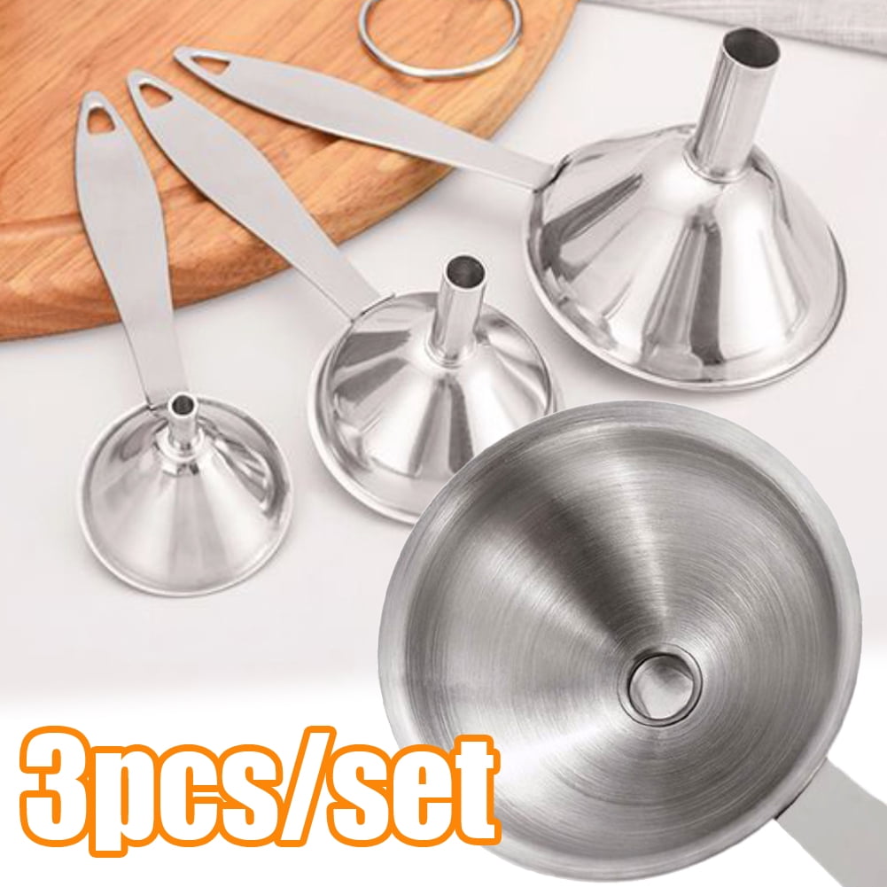 Cheers.US 3Pcs Stainless Steel Kitchen Funnel Set for Filling Bottles ...
