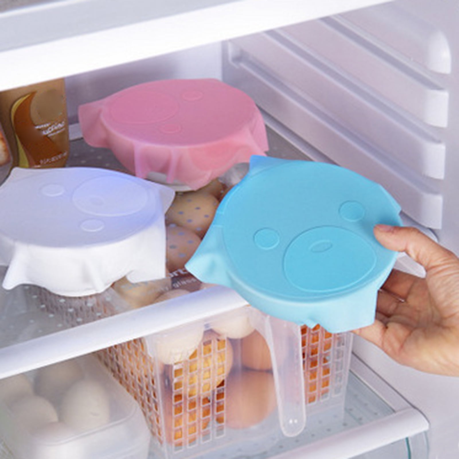 Cheers US 3Pcs/Set Silicone Stretch Lids Silicone Bowl Lids Reusable ...