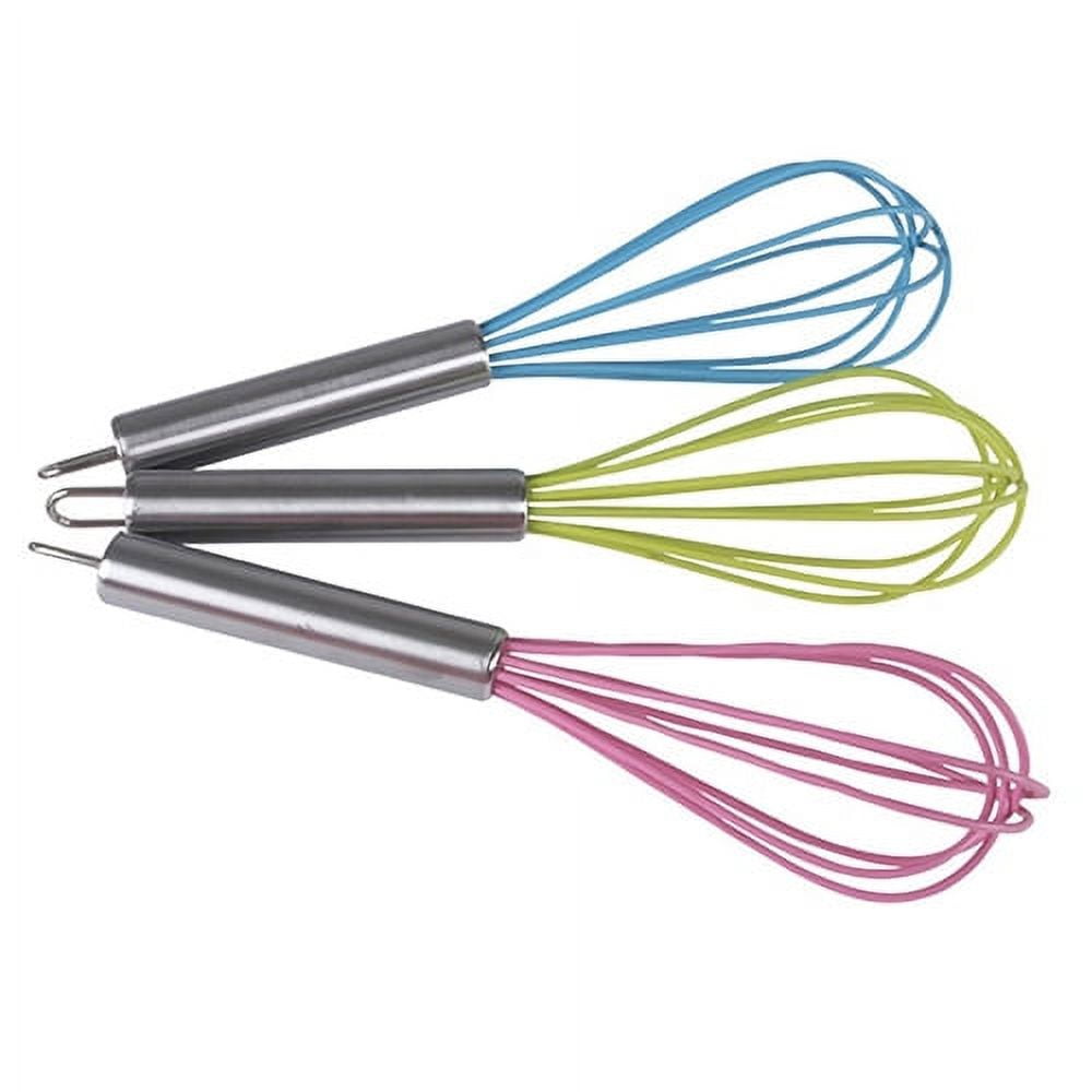 Cheers.US 3Pcs/Set Silicone Whisk, Stainless Steel & Silicone Kitchen ...