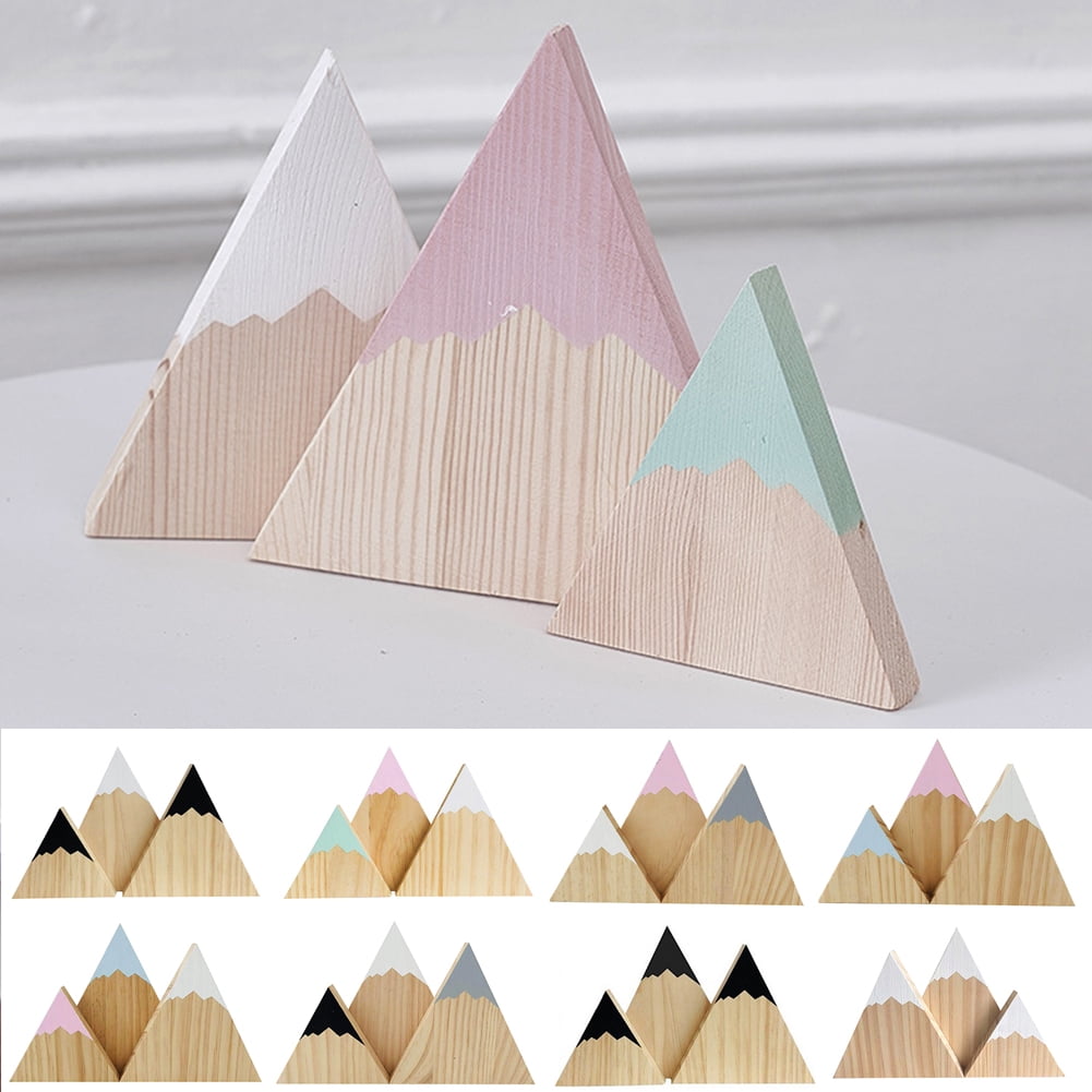 Cheers.US 3Pcs/Set Wooden Mountain Triangles Blocks Nordic Style ...