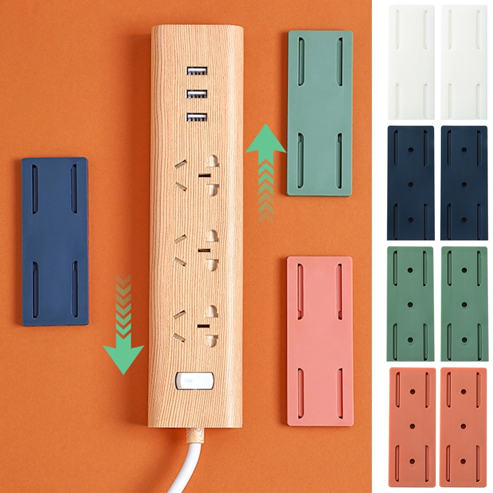 Cheers.US 4 Pcs Self Adhesive Power Strip Holder, Surge Protector ...