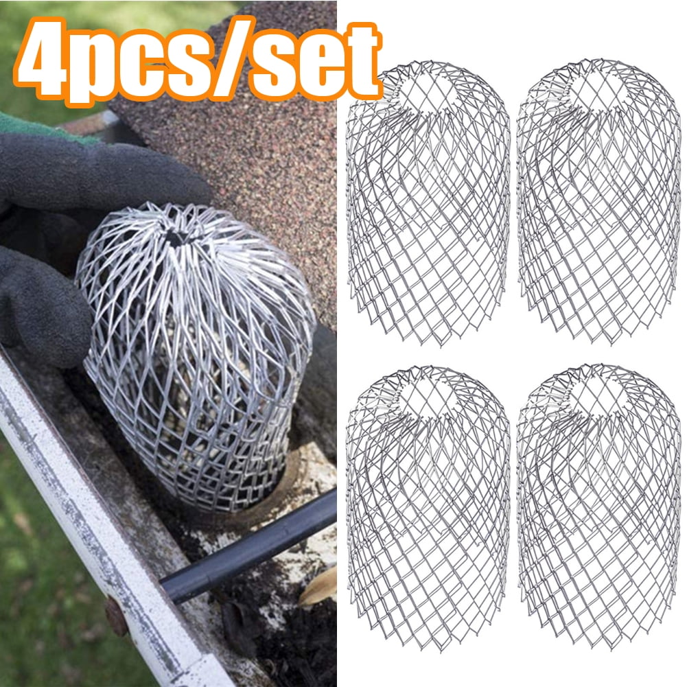 Cheers.US 4Pcs Gutter Guard Downspout Leaf Filter Set,Stainless Steel ...