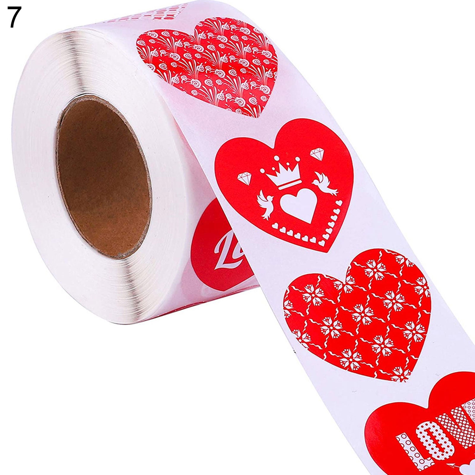 Cheers US 500Pcs/Roll Valentines Glitter Red Heart Stickers - Large ...