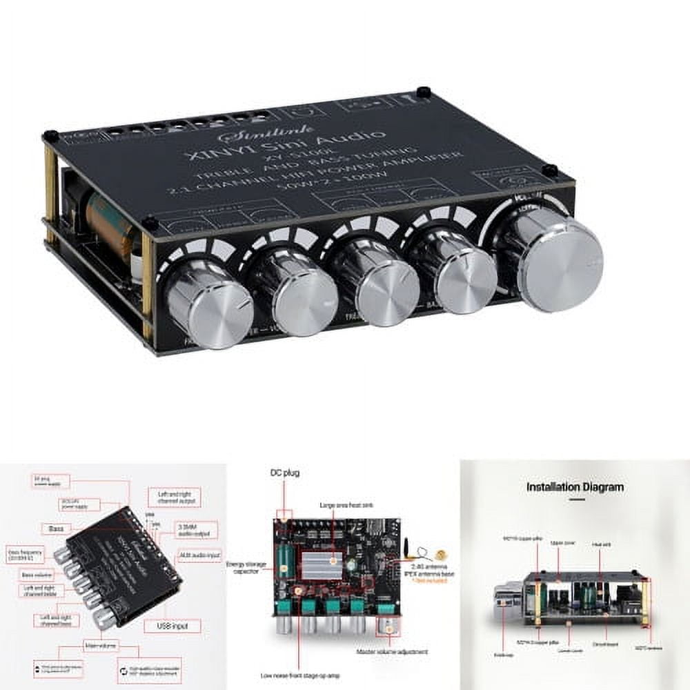 Cheers.US 50Wx2+100 Power Amplifier Stereo Bluetooth-Compatible 5.0 ...