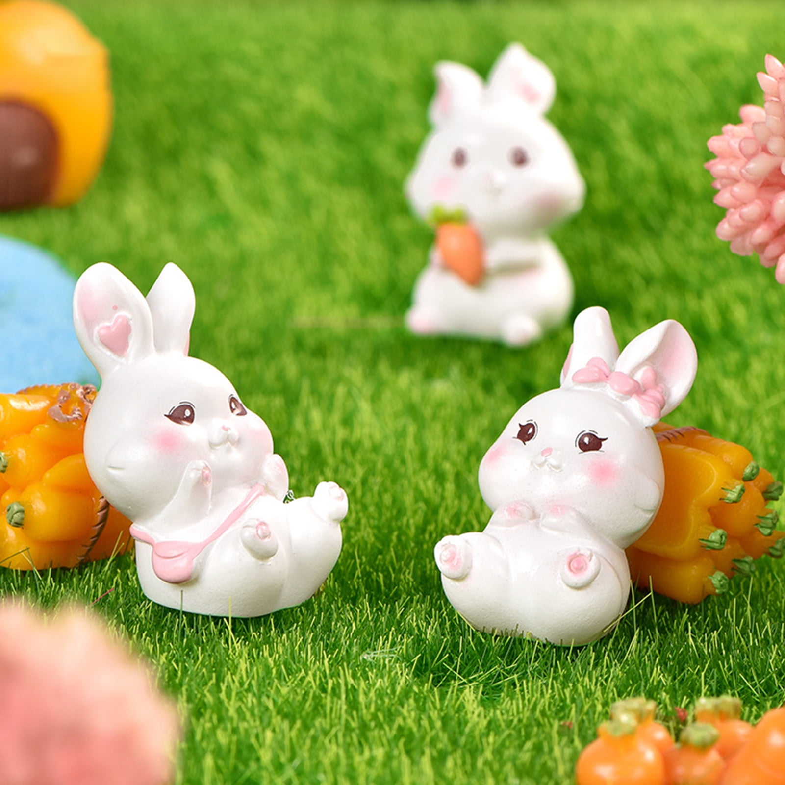 Cheers US 5Pcs/Set Miniature Fairy Bunny Rabbit Accessories, Mini ...