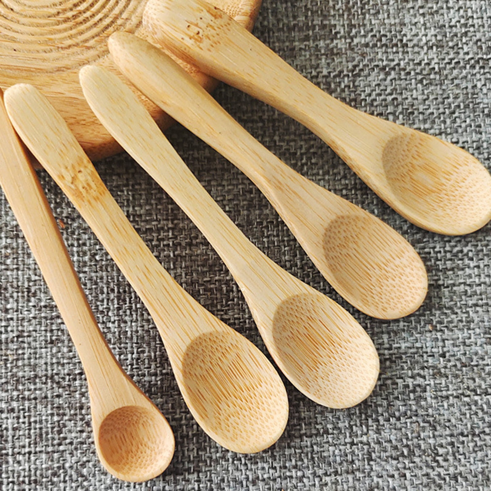 Cheers US 5Pcs Wood Spoon for Eating, Wooden Spoons, Handmade Natural ...