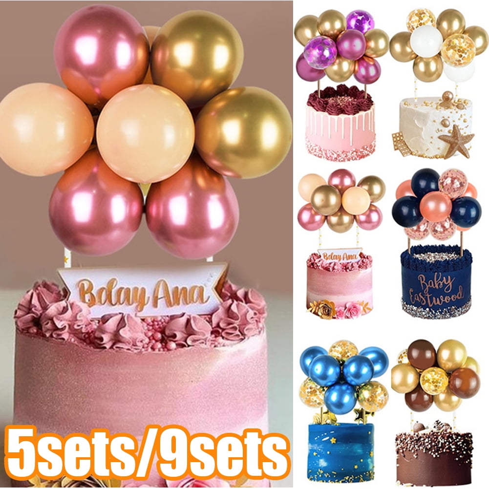Cheers.US 5Sets/9Sets Balloon Cloud Cake Topper 5 Inch Confetti ...