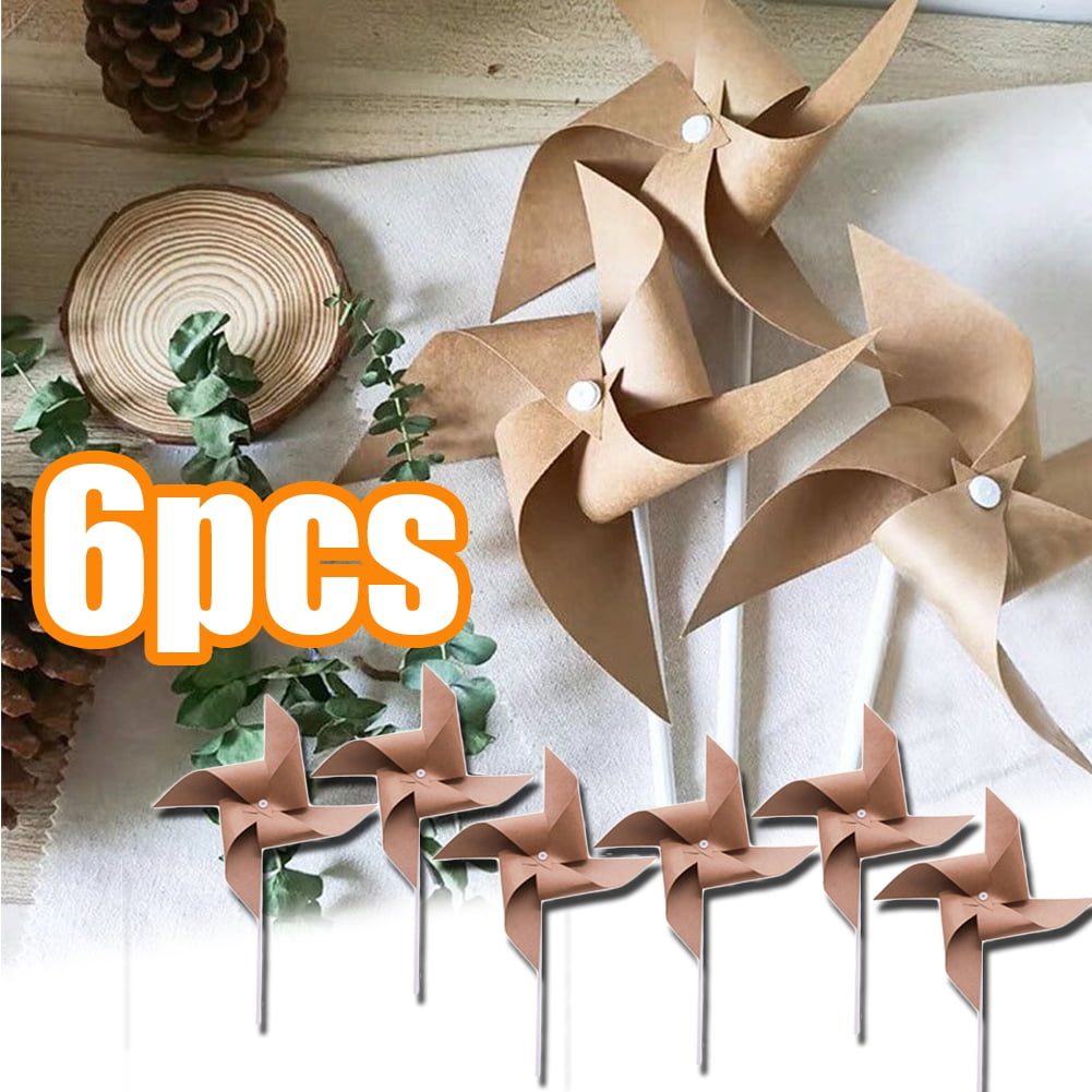 Cheers.US 6 Pcs Party Windmills Paper Wind Spinners Pinwheels for Kids ...