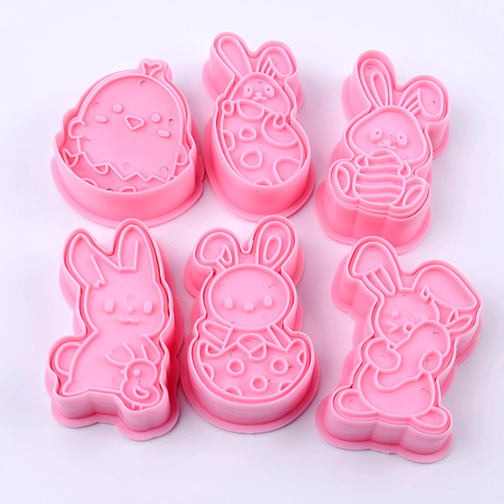 Cheers US 6Pcs/Set Mini 3D Easter Cookie Cutters Set, Easter Fondant ...