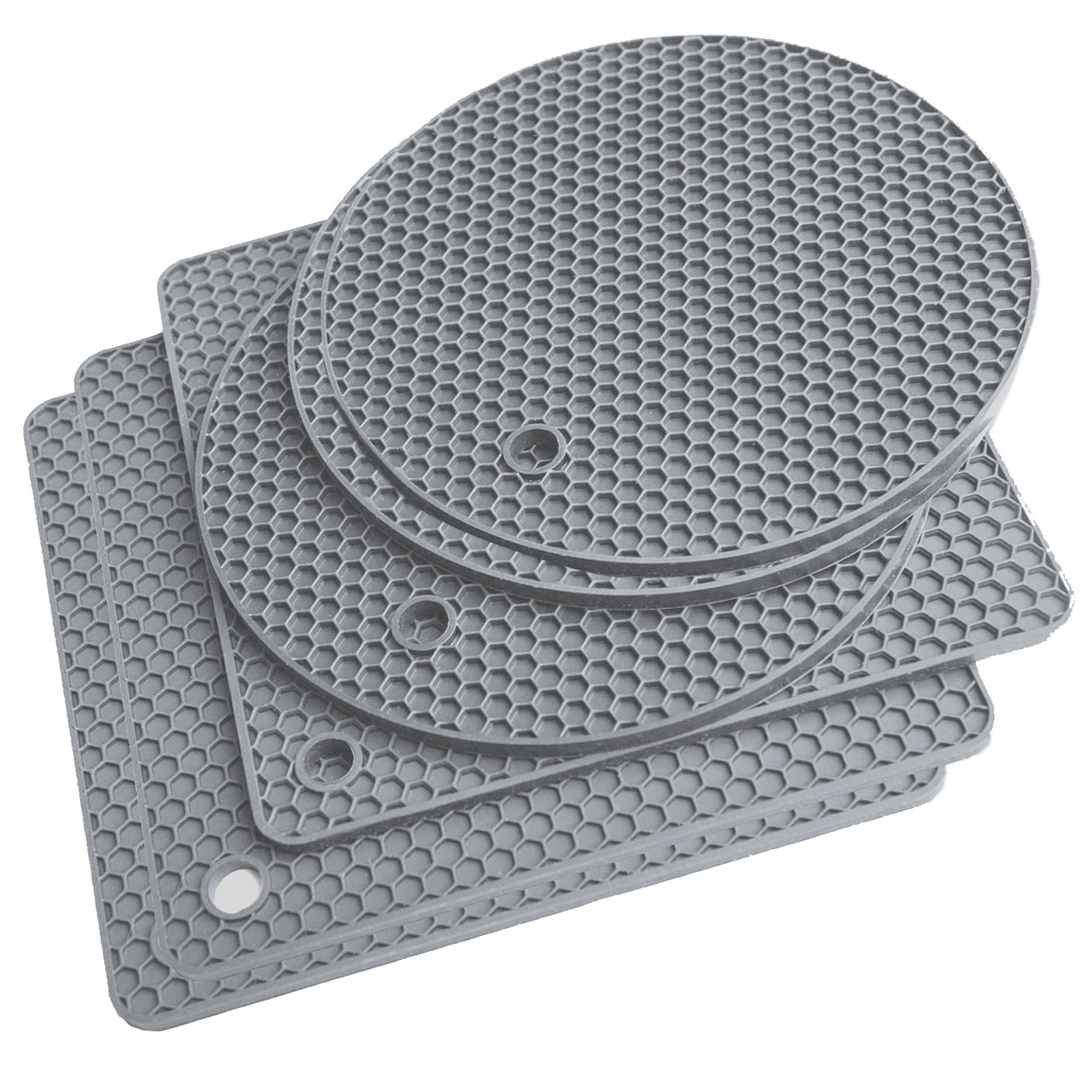 Cheers.US 6Pcs Silicone Trivet Mats Silicone Pot Trivet Heat Resistant ...