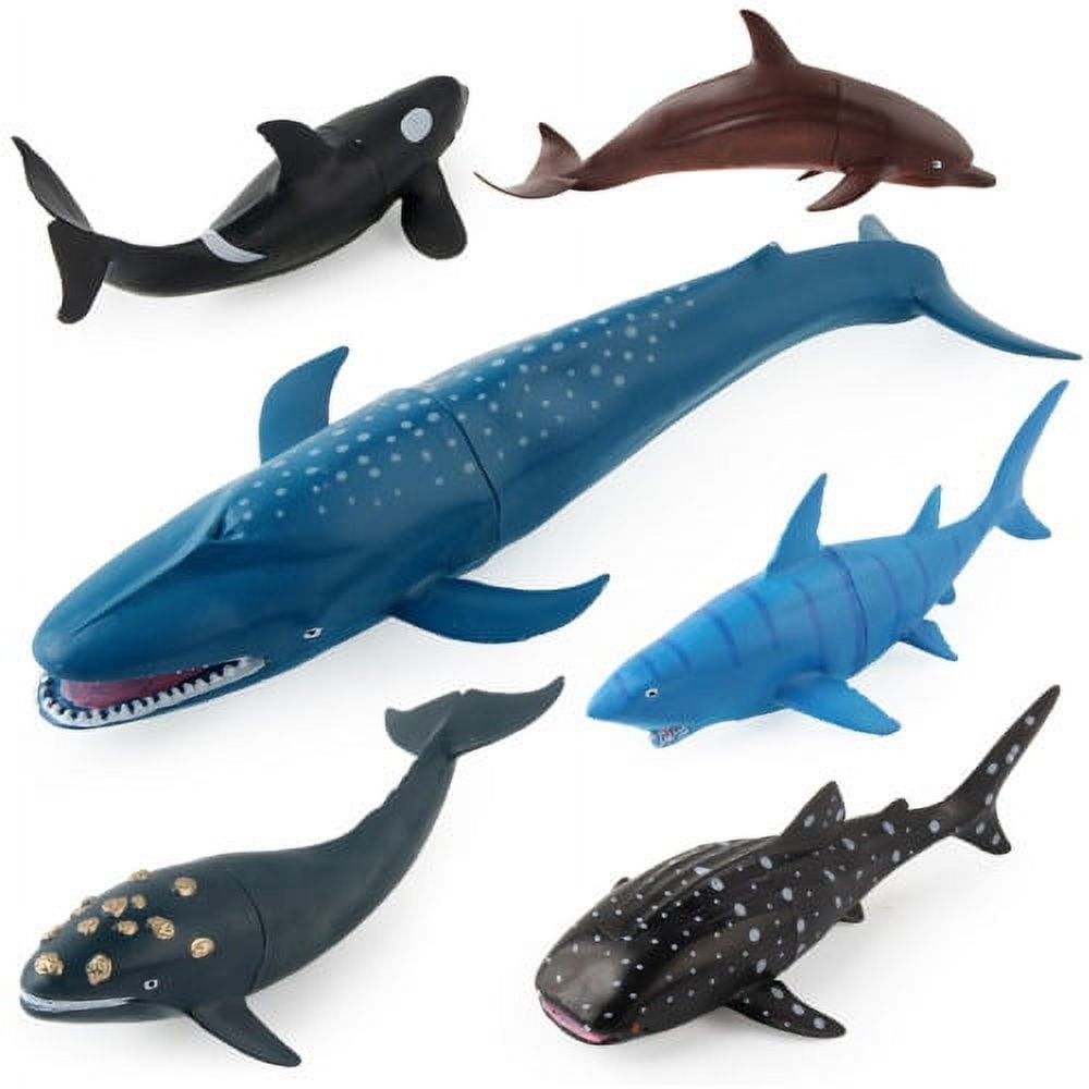 Cheers.US 6Pcs Simulation Whale Shark Ocean Animal PVC Model Figurine ...