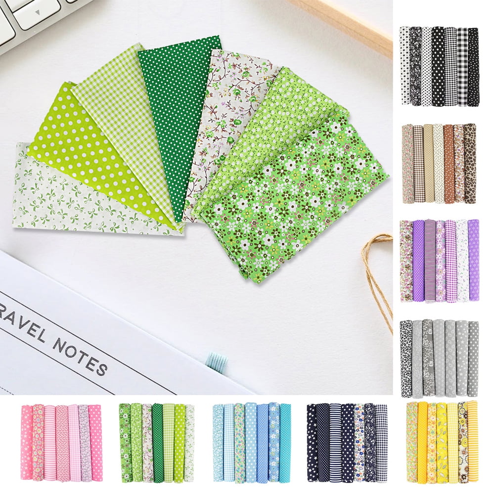 Cheers.US 7Pcs/Set Bright-colored Fabric Printed Bundle Squares Floral ...