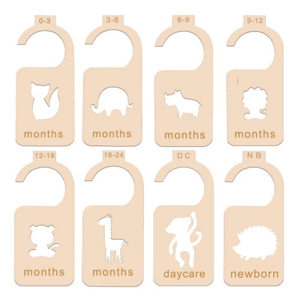 Cheers.US 8Pcs Wooden Baby Closet Size Divider Organizer Hanger ...