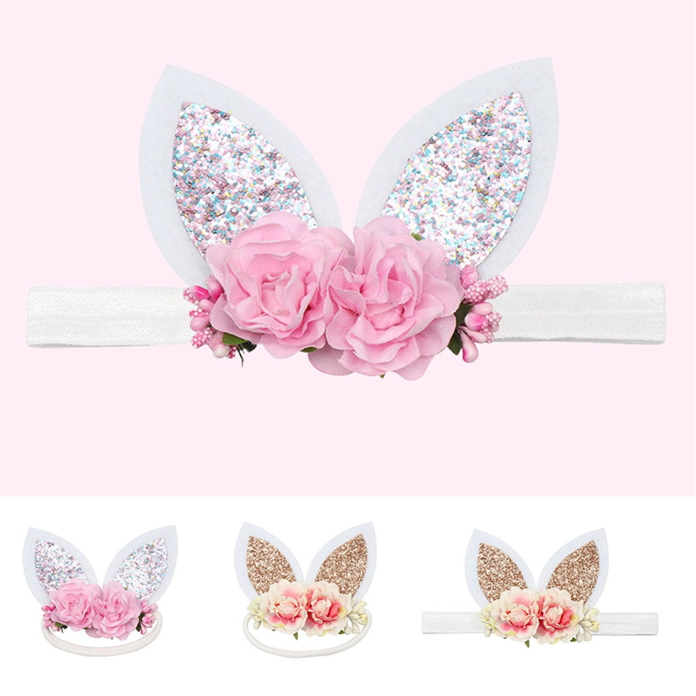 Cheers.US Baby Headband NewBorn Baby Bunny Easter Headband Flower Crown ...