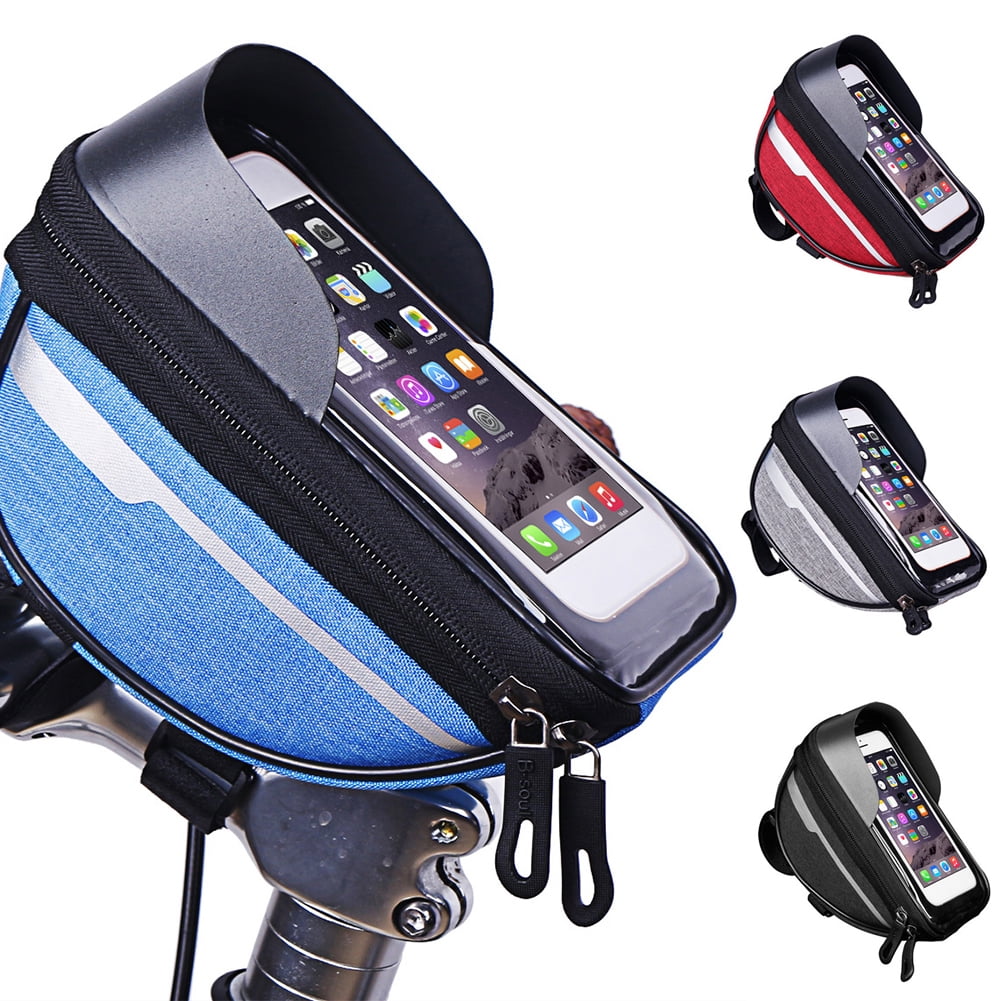 Cheers US Bike Phone Mount Bags Bicycle Front Frame Bag Waterproof Bike ...