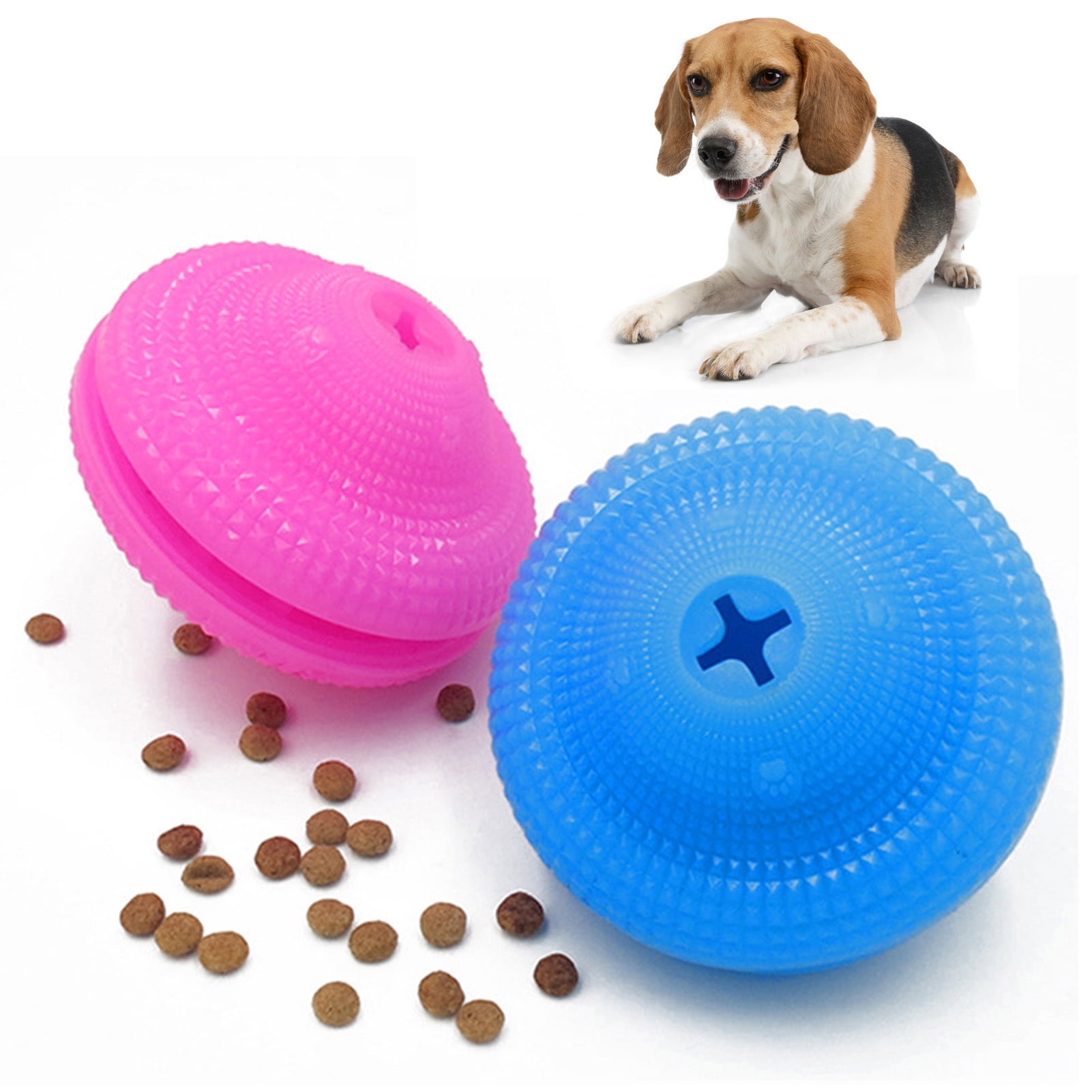 Cheers.US Bite Resistant Teething Toys Balls Dog Pet Food Treat Feeder ...