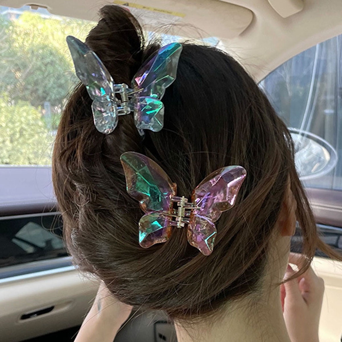 Cheers US Butterfly Acetate Hair Clips, Tortoise Barrettes Claw Clips ...