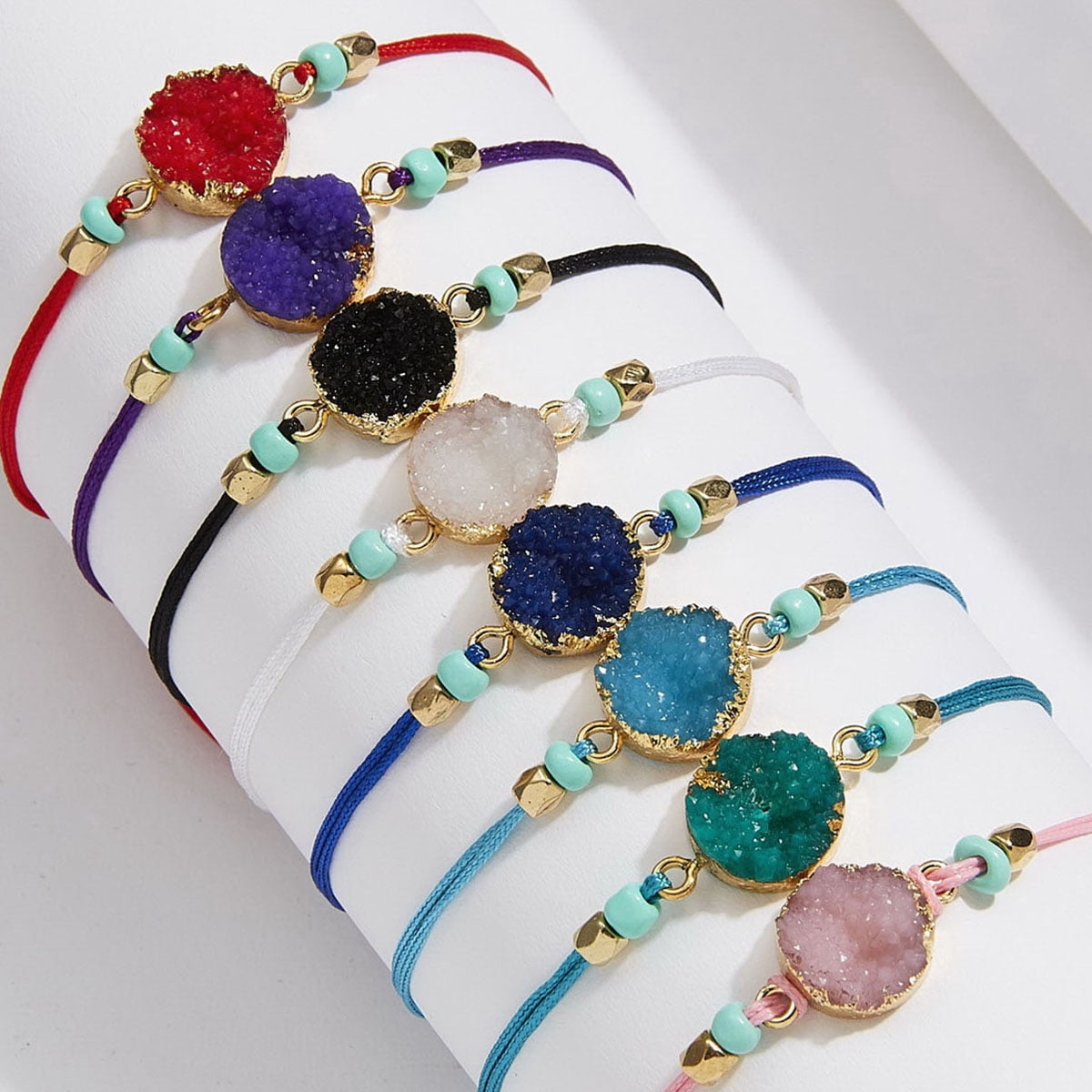 Cheers US Chakra Stone Yoga Bracelet Reiki Healing Crystal Natural ...