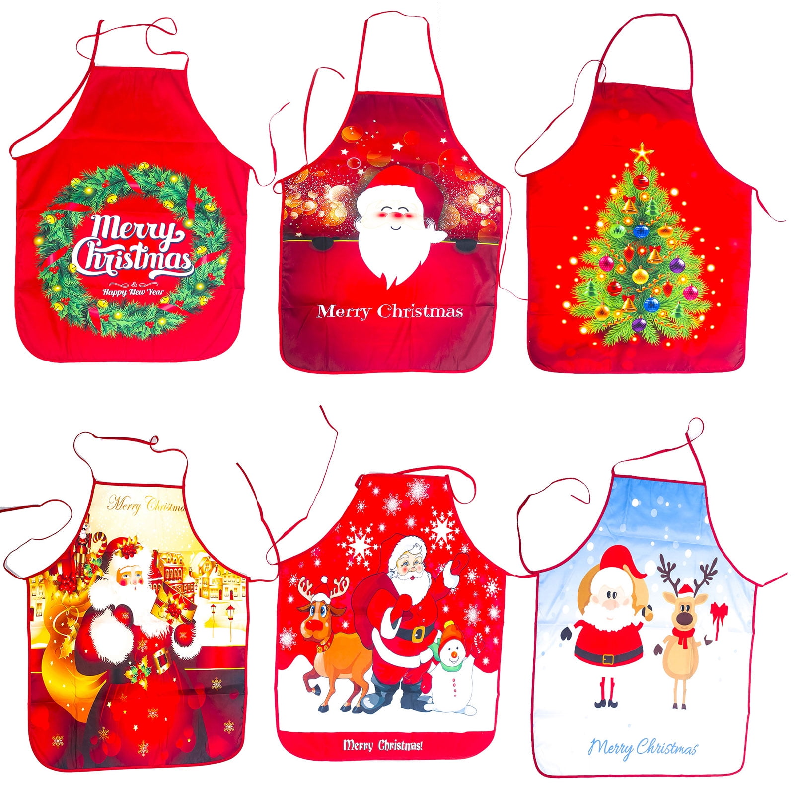 Cheers.US Chistmas Apron, Holiday Kitchen Apron Christmas Santa Claus ...