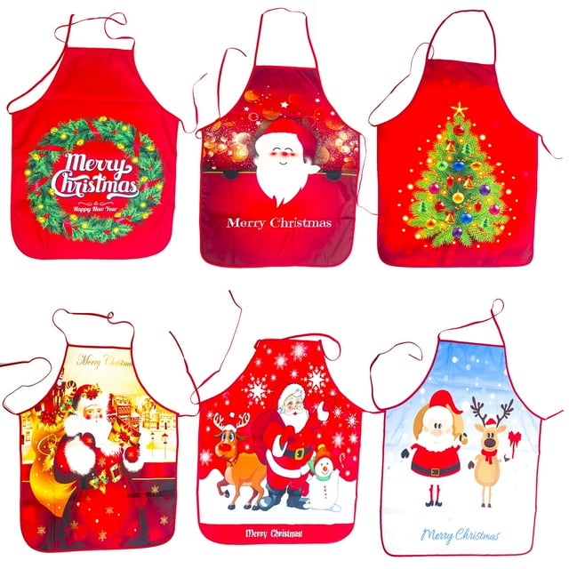 Cheers.US Chistmas Apron, Holiday Kitchen Apron Christmas Santa Claus ...