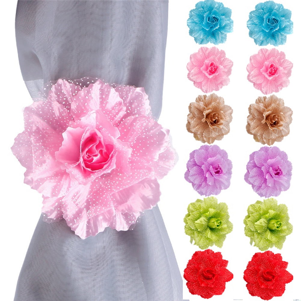 Cheers.US Curtain Tie back,1 Pair Flower Window Curtain Tieback Holder ...