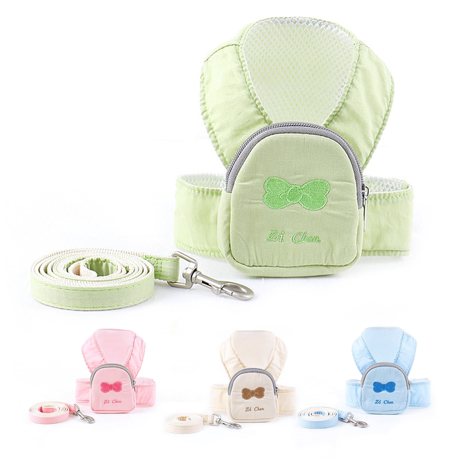 Cheers.US Dog Harness Backpack and Leash Set Cute Bowknot Print Mesh ...