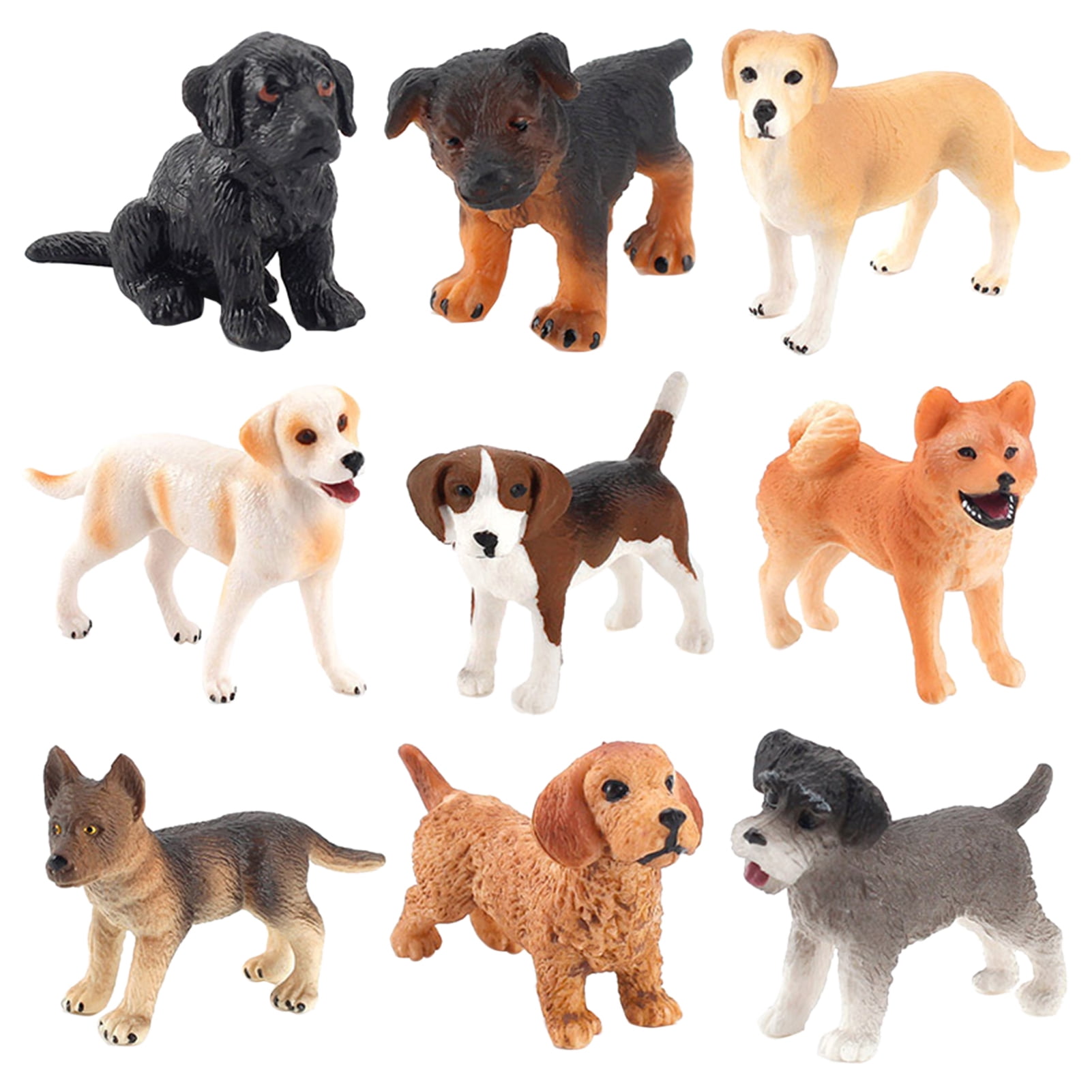 Cheers.US Dog Model Mini Dog Figurines Toy Set, Realistic Detailed ...