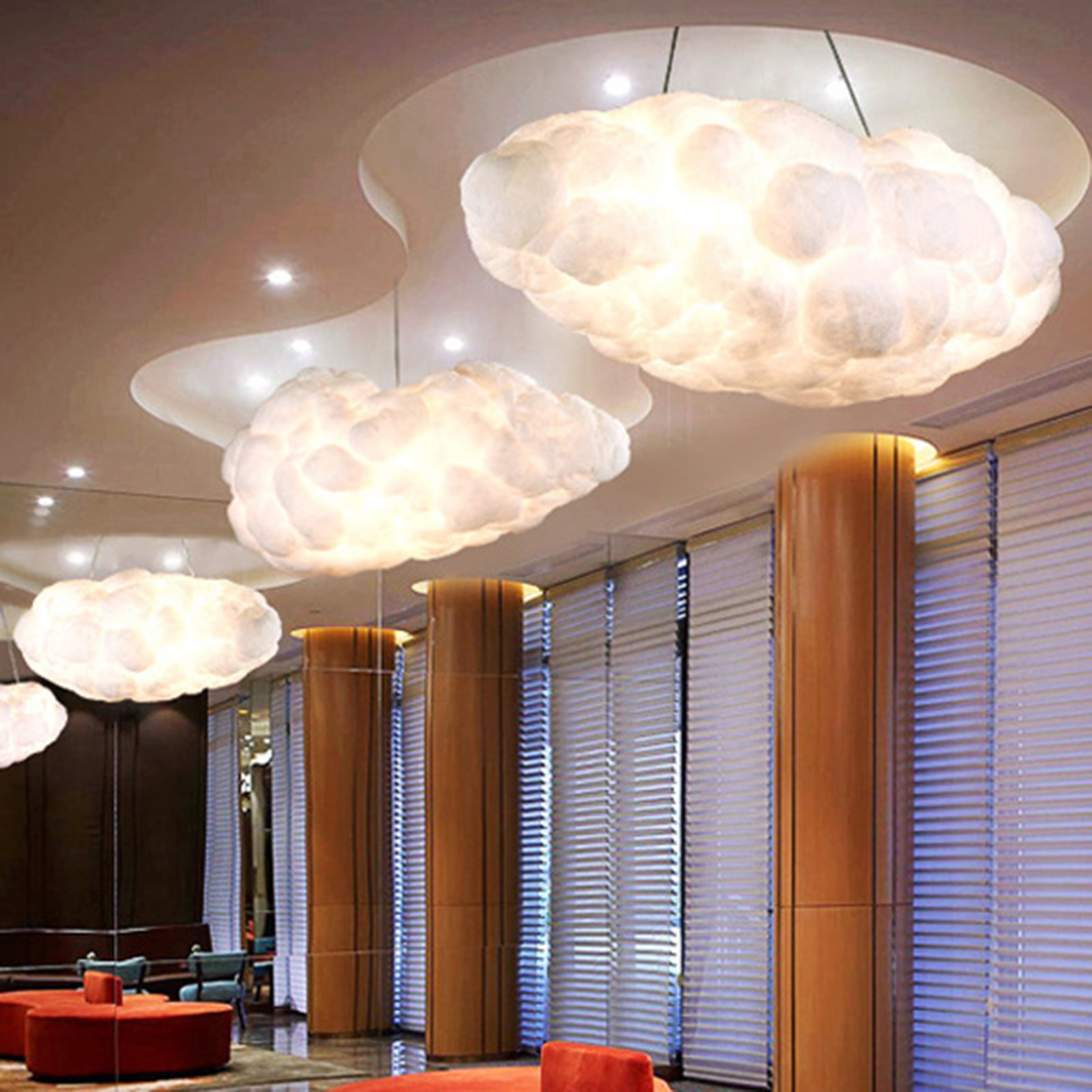 Cheers US Floating White Cloud Pendant Light, Cotton Ceiling Fixture ...