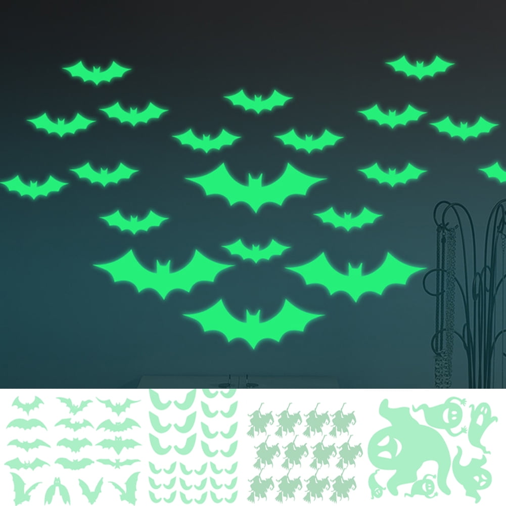 Cheers.US Glow in The Dark Halloween Decals Luminous Halloween Stickers ...