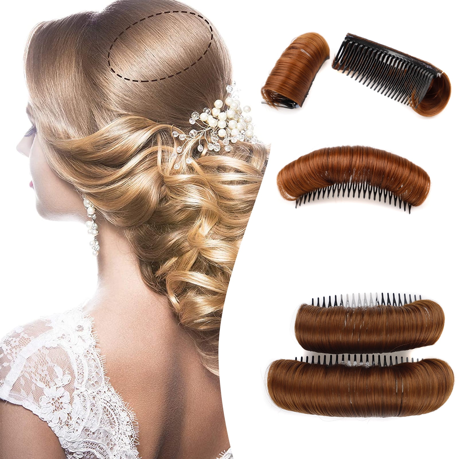 Cheers US Hair Bun Invisible False Hair Clip, Hair Base Bump Fluffy ...