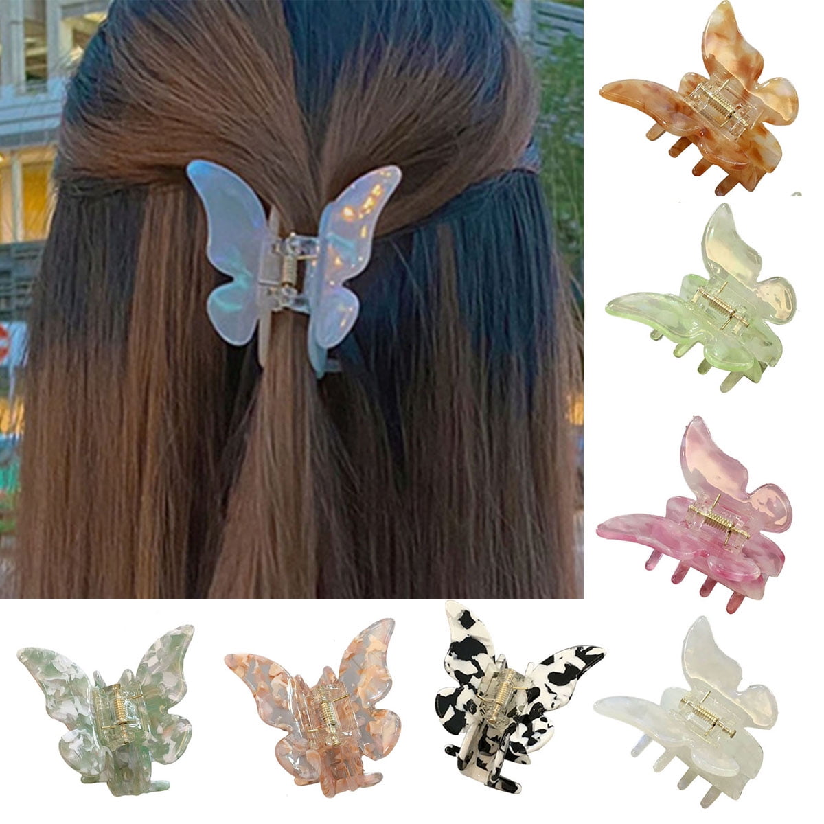 Cheers US Hair Claw Butterfly Tortoise Shell Hair Claw Clips Jaw Clips ...