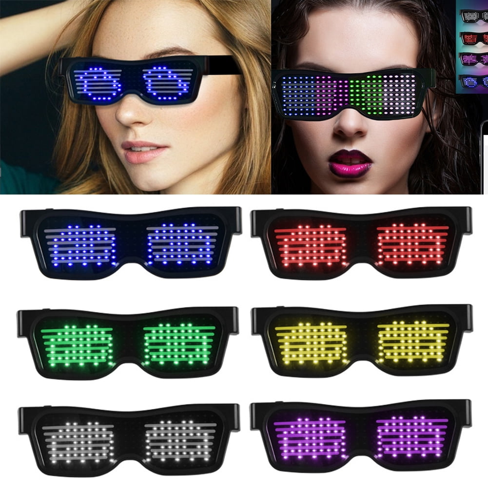 Cheers.US Halloween LED Flash Glasses Bluetooth Control Eye Wear For ...