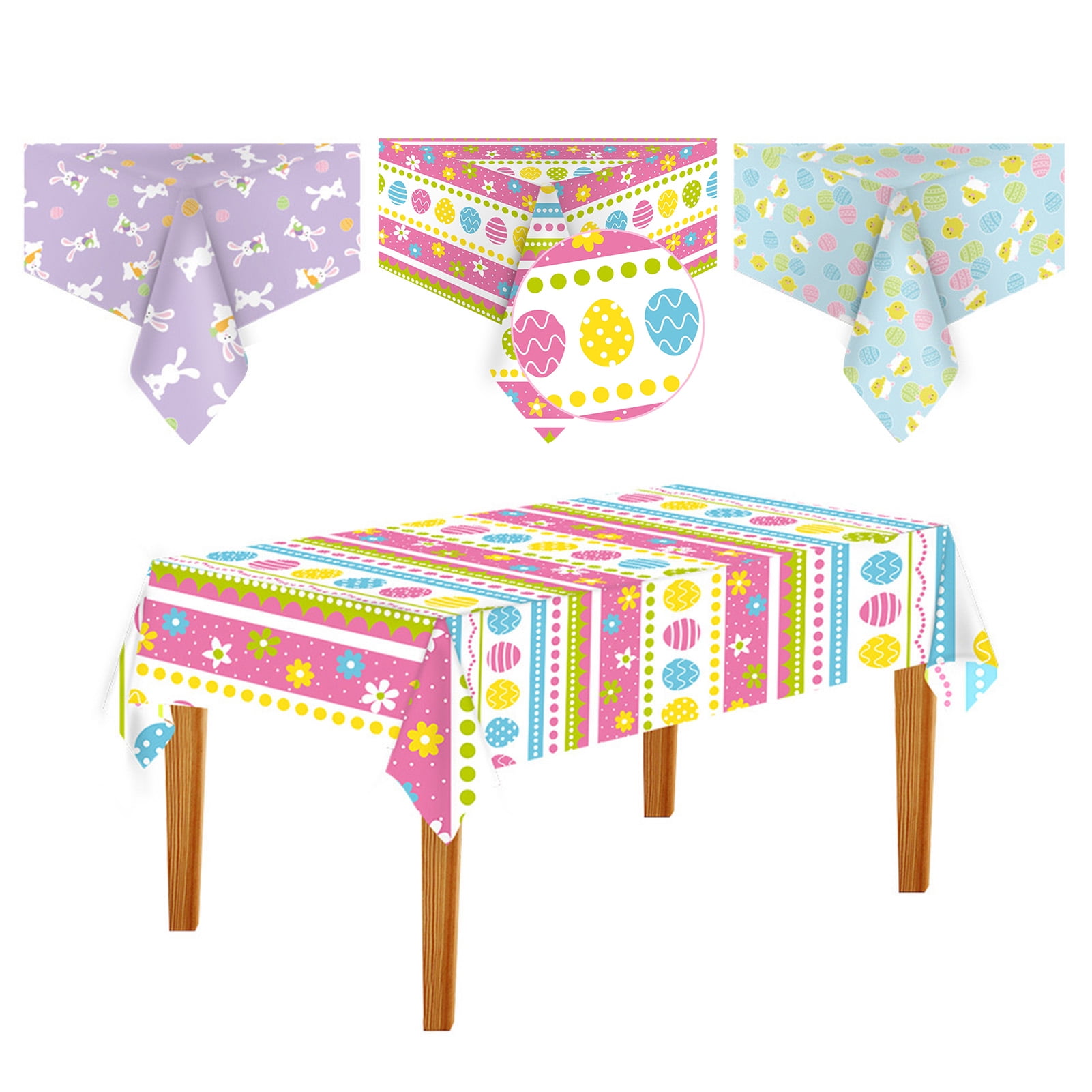 Cheers US Easter Bunny Tablecloth - Washable Polyester, Lace, Holiday ...