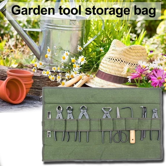 Cheers.US Heavy Duty Tool Roll Bag, Canvas Bonsai Tool 10-Pocket Cases ...