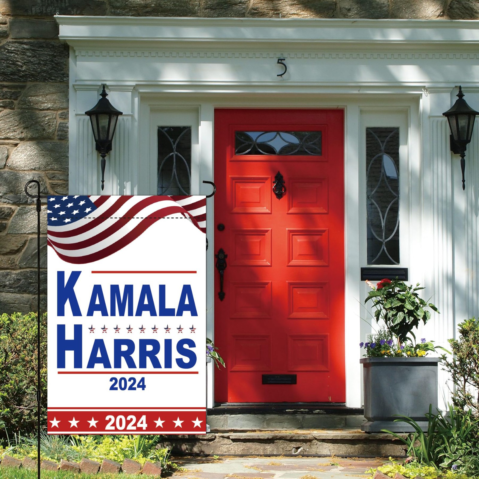 Cheers.US Ka-mala Ha-rris Waltz 2024 Flag 12 x 18 Inch Ka mala Ha rris for President Flags for ...