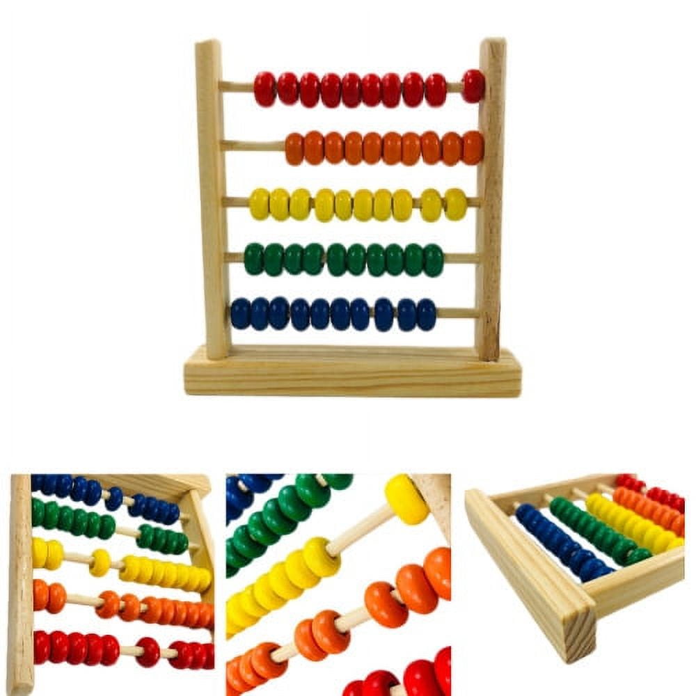 Cheers US Wooden 5-Row Beads Abacus, Math Educational Puzzle Toy ...