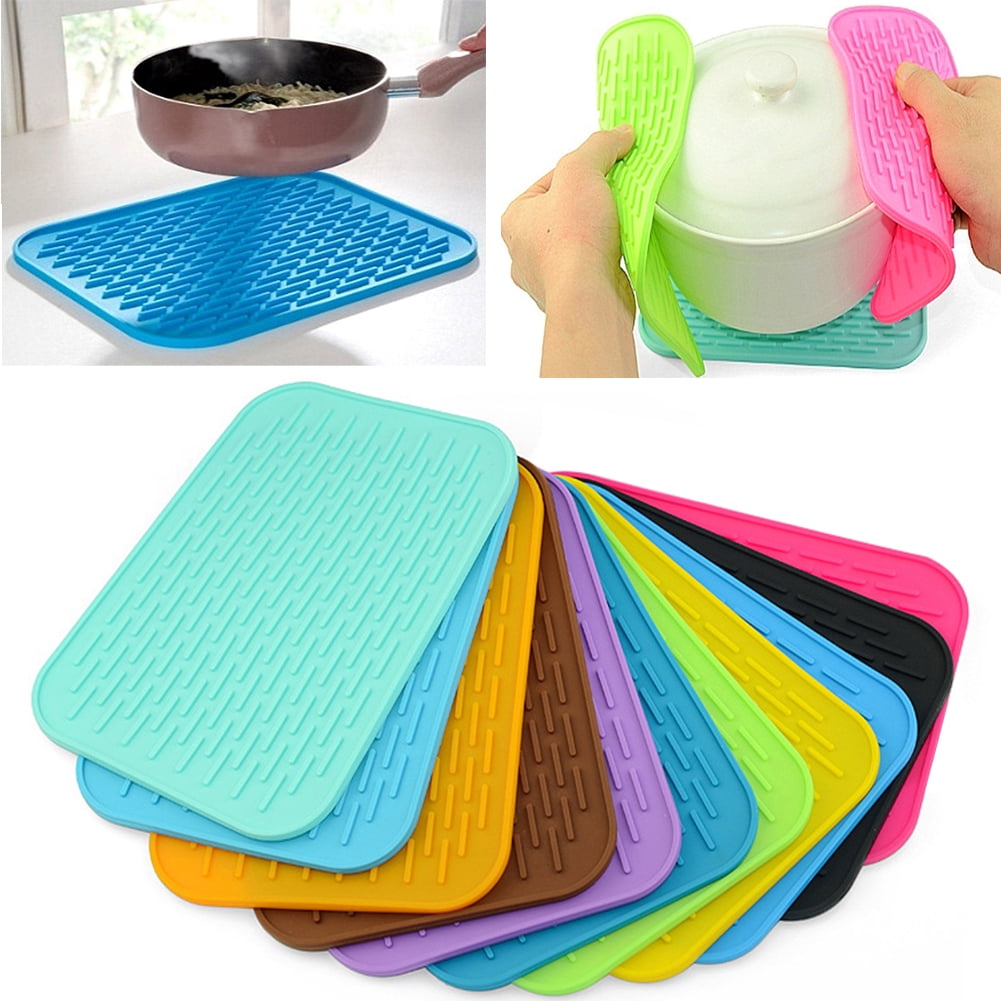 Cheers.US Kitchen Silicone Heat Resistant Table Mat Non-slip Pot Pan ...