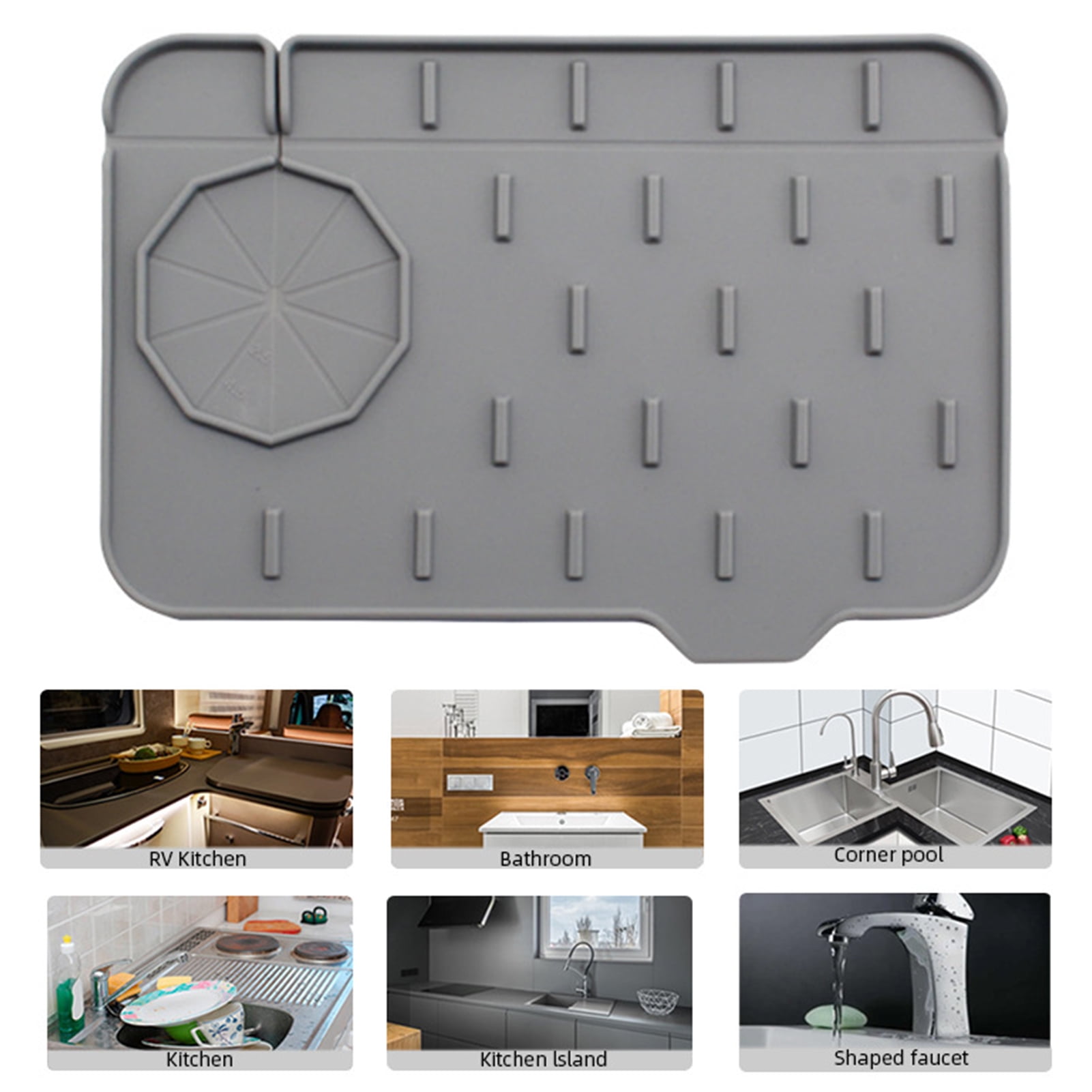 Cheers US Kitchen Sink Splash Guard Mat - Silicone Sink Water Splash ...