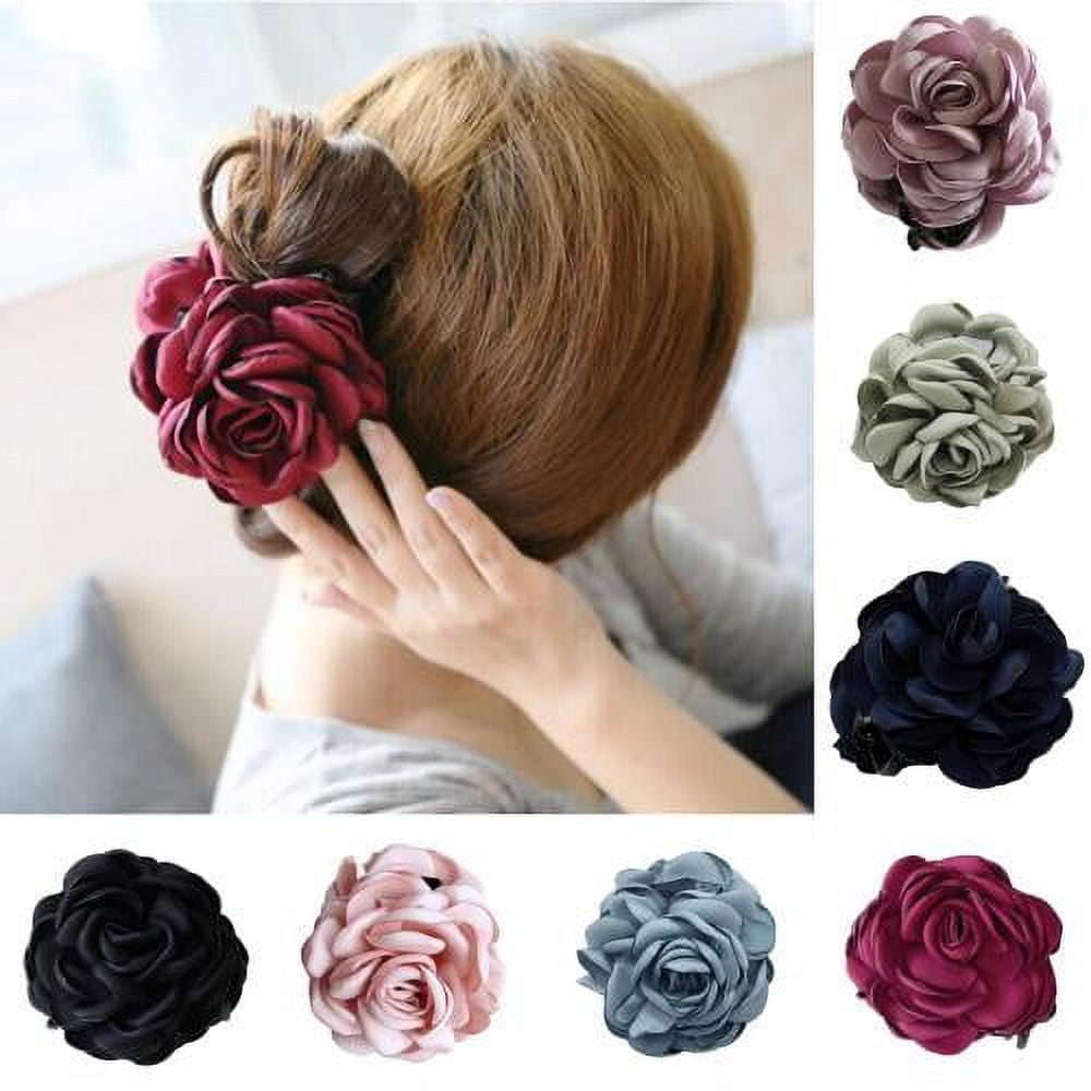 Cheers.US Large Butterfly Octopus Ribbon Silk Chiffon Rose Flower Large ...