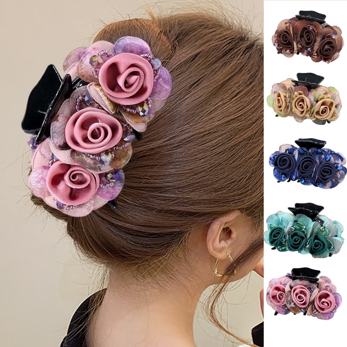 Cheers US Large Butterfly Octopus Ribbon Silk Chiffon Rose Flower Large ...
