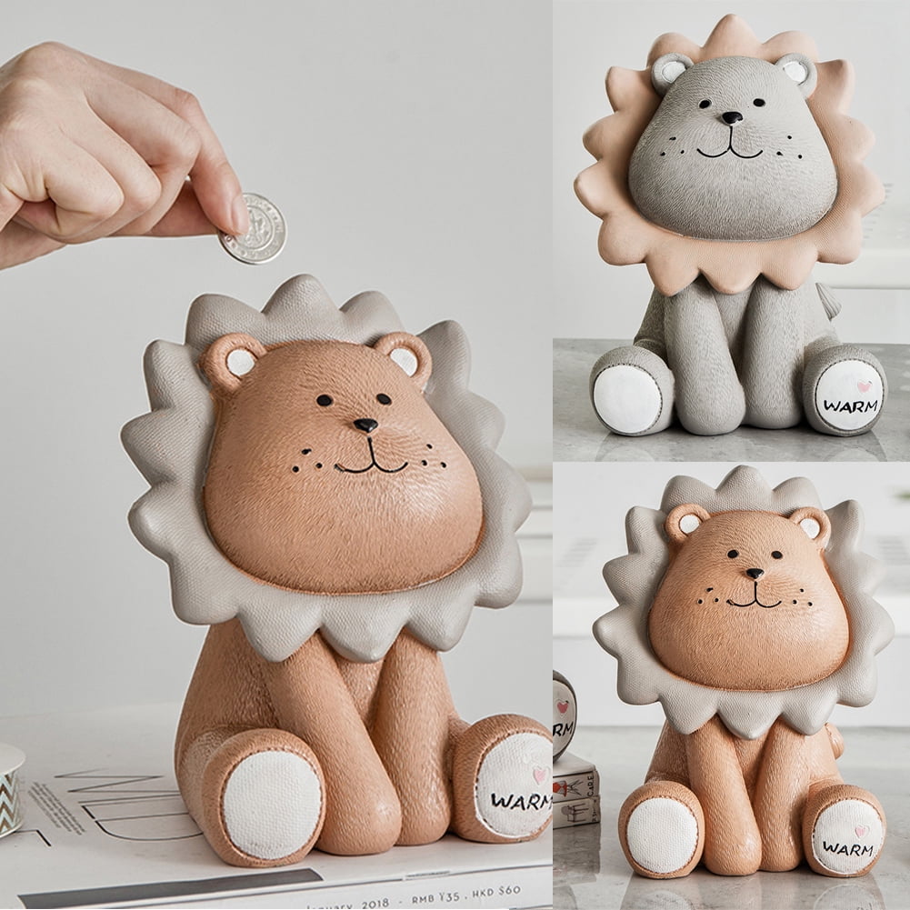 Cheers.US Lion Piggy Bank, Sunny Lion Coin Bank, H&W Resin Money Bank ...