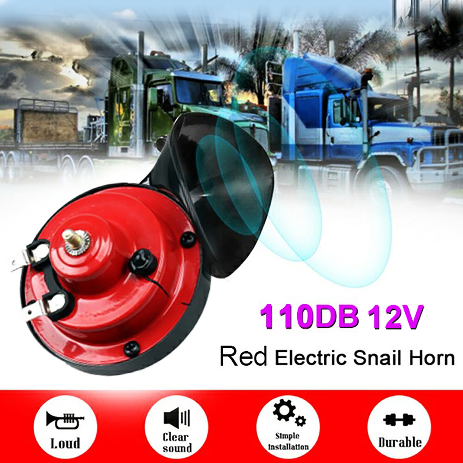 Cheers.US Loud Train Horn for Truck Electric Snail Horn Motorcycles ...