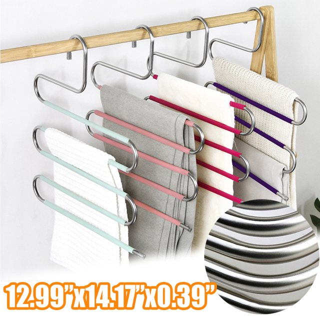 Cheers.US Magic Pants Hangers, Space Saving Closet Hangers 5 Layers ...